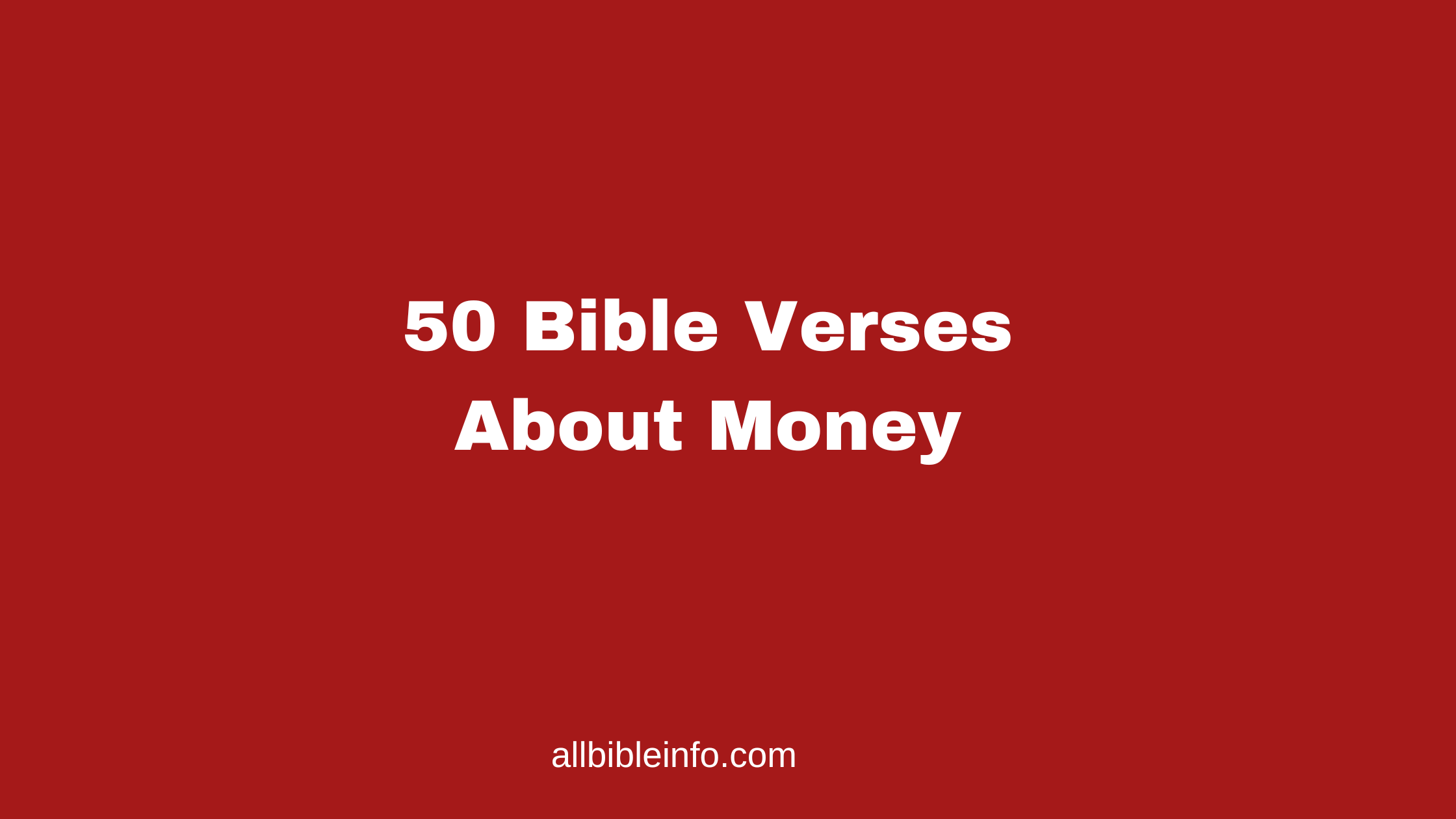 50 Bible Verses About Money - All Bible Info